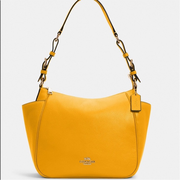 Coach | Bags | Coach Yellow Leather Shoulder Bag | Poshmark